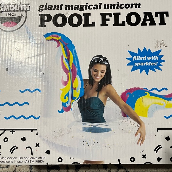 Bigmouth | Other | New Bigmouth Giant Magical Unicorn Sparkle Pool Float 5 Feet Tall | Poshmark